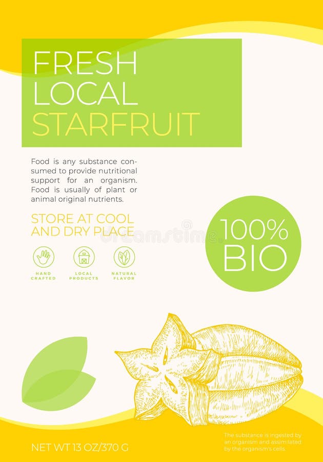 Fresh Local Fruits Label Template. Abstract Vector Packaging Design ...