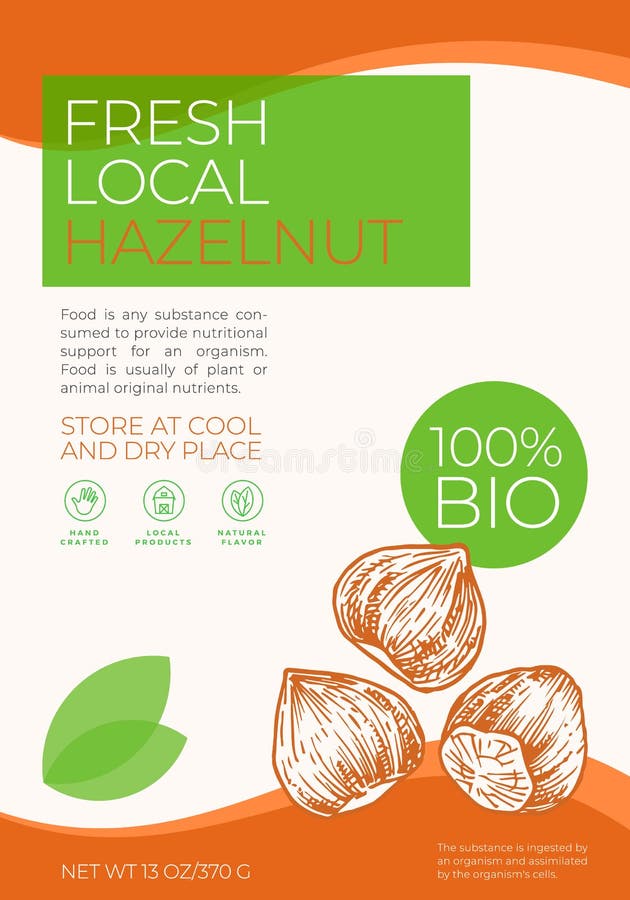 Hazelnut Farm Abstract Vector Sign, Symbol or Logo Template. Elegant ...