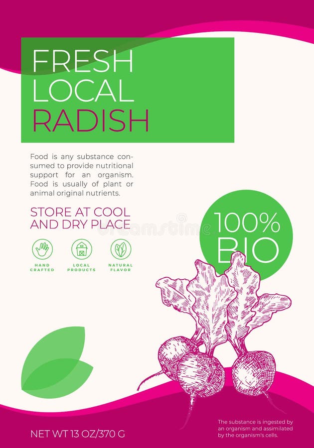 Fresh Local Vegetables Label Template. Abstract Vector Packaging Design ...