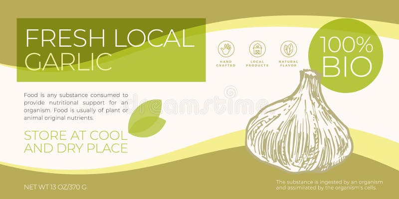 Garlic Label Template. Abstract Vector Packaging Design Layout Stock ...