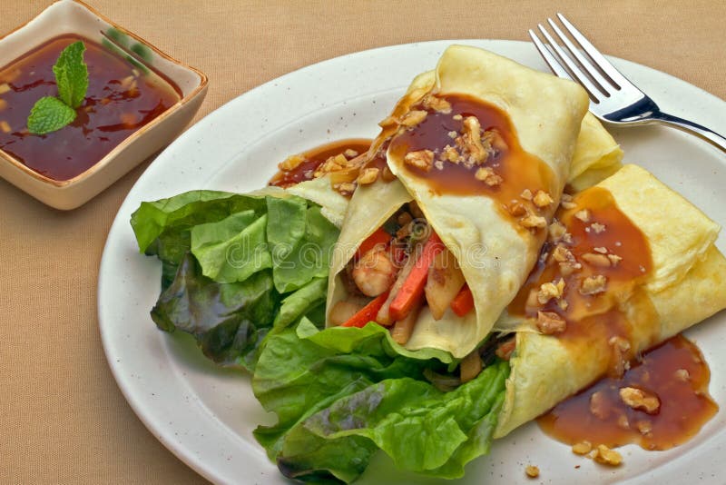 Fresh Lumpia (Fresh Spring Rolls) Stock Photo - Image of delicious ...