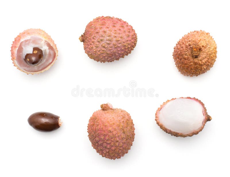 Spiky Lychee Fruits in a Red Basket Stock Photo - Image of yellow ...