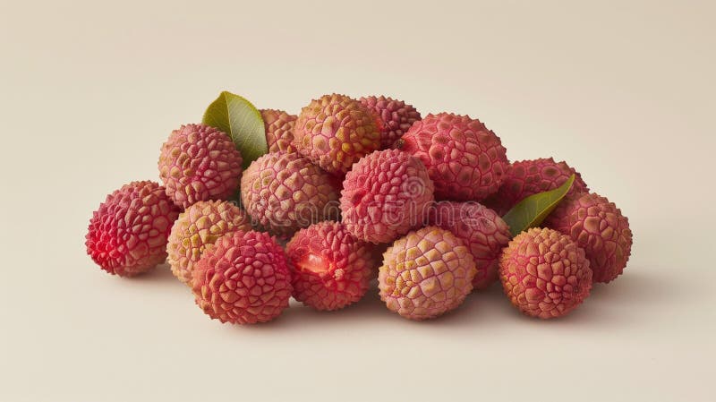 Fresh Lychee Display on Neutral Background Stock Illustration ...