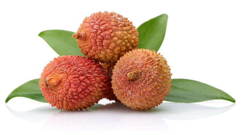 Fresh Lychee Fruit and Leaves Stock Photo - Image of litchi, delicious ...