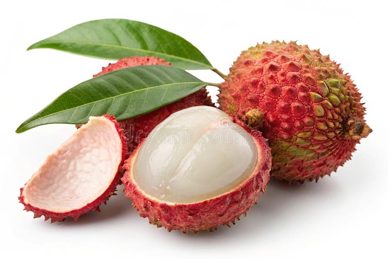 Fresh Lychee Fruit on Transparent Background Stock Illustration ...