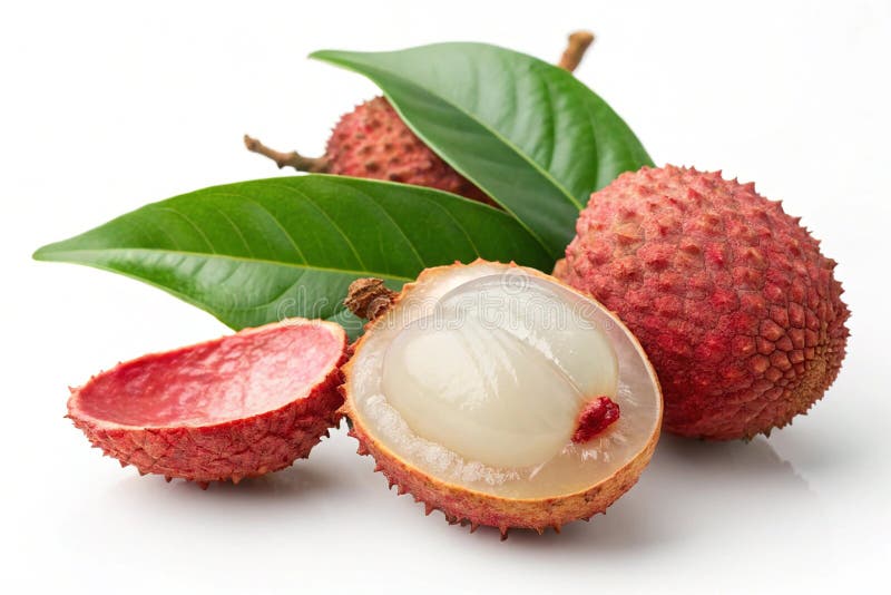 Fresh Lychee Fruit on Transparent Background Stock Illustration ...