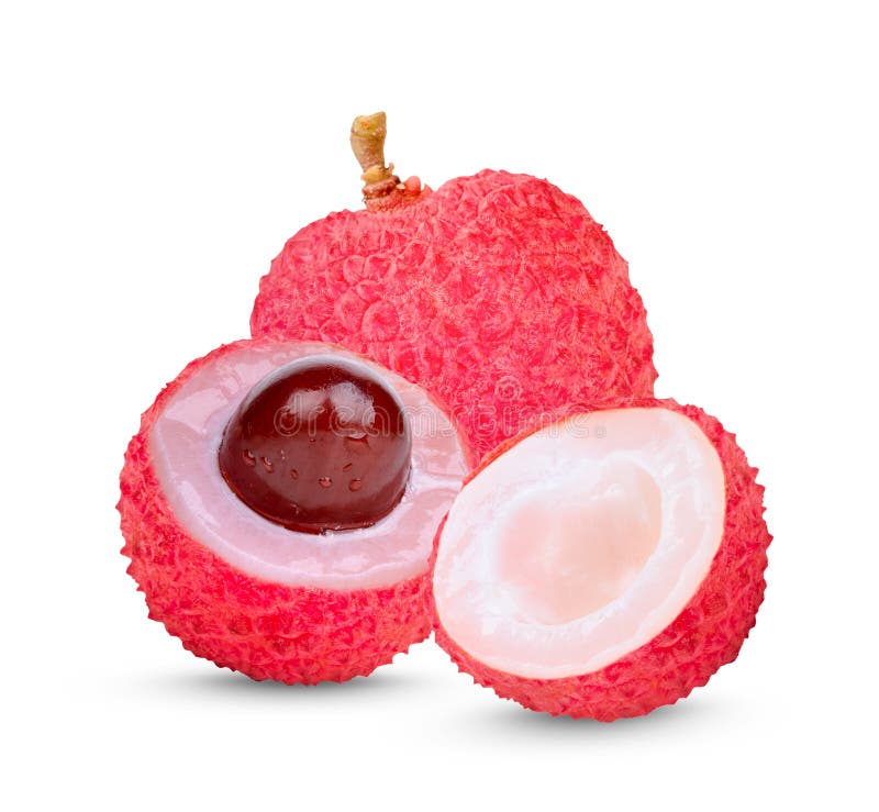 Fresh Lychee Isolated on White Background Stock Image - Image of lichee ...