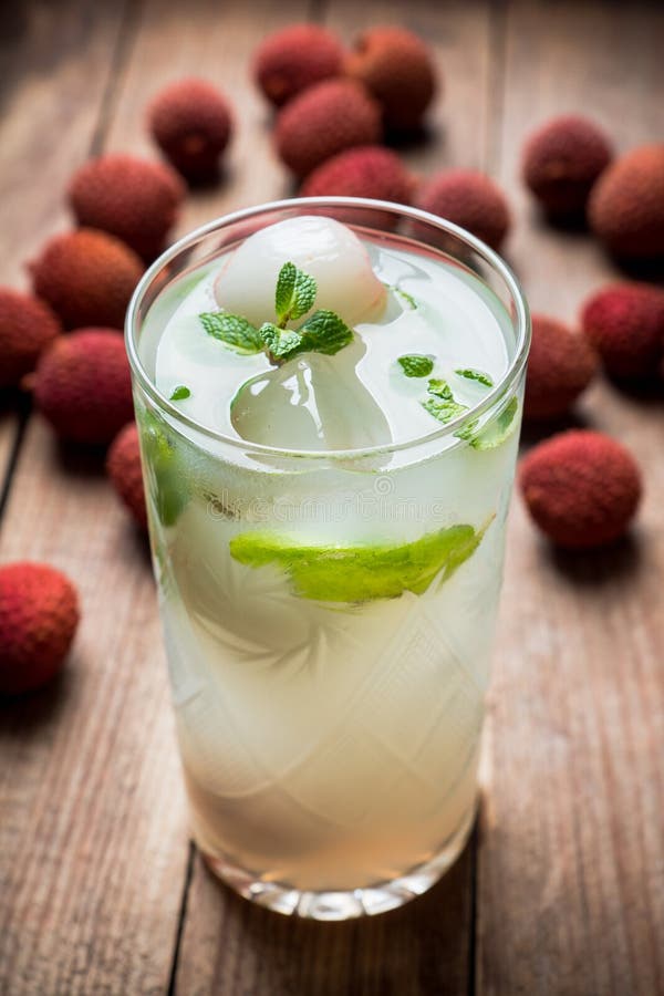 Fresh Lychee Mojito Isolated on White Background Stock Photo - Image of ...