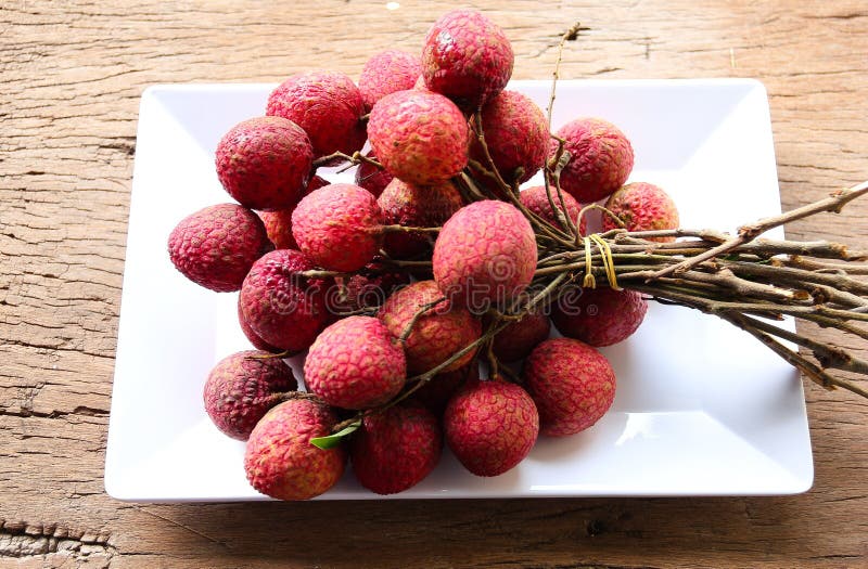 Fresh lychee in the tray. stock image. Image of lychees - 96904557