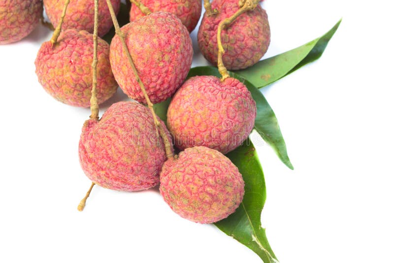 Fresh Lychees on White Background Stock Photo - Image of healthy ...