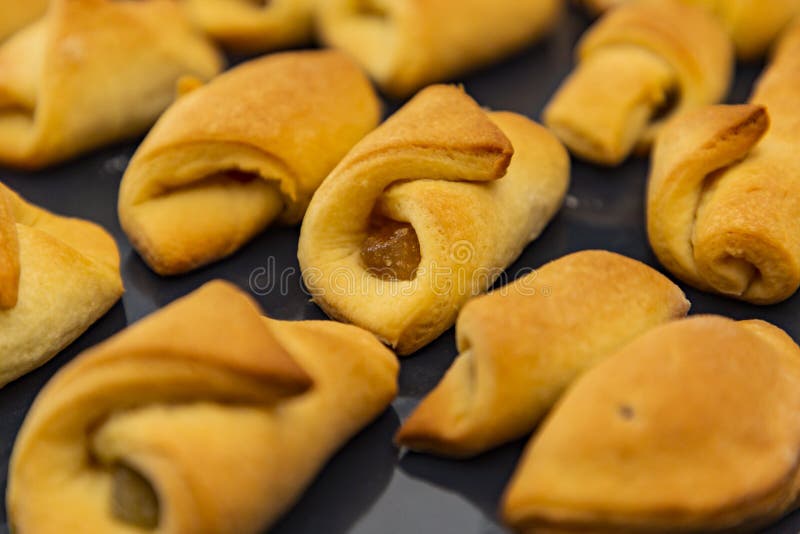 Fresh Made Cornulete with Turkish Delight Stock Image - Image of sugar ...