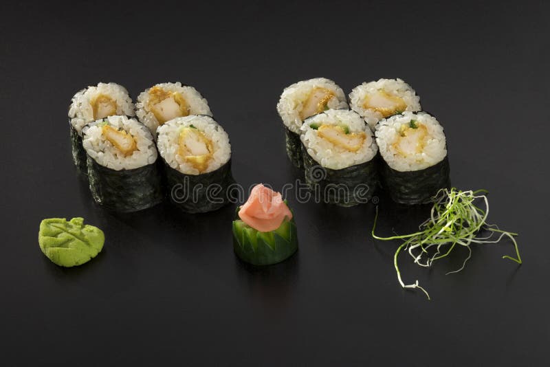 Fresh Made Japanese Sushi Rolls Stock Photo - Image of portion, ethnic ...