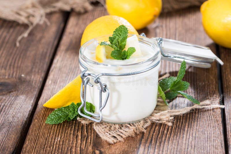 Fresh made Lemon Yoghurt stock photo. Image of appetizer - 41191818