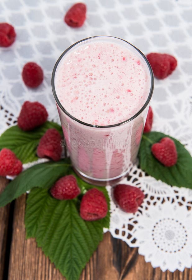 Fresh Made Raspberry Milkshake Stock Photo - Image of natural, cream ...