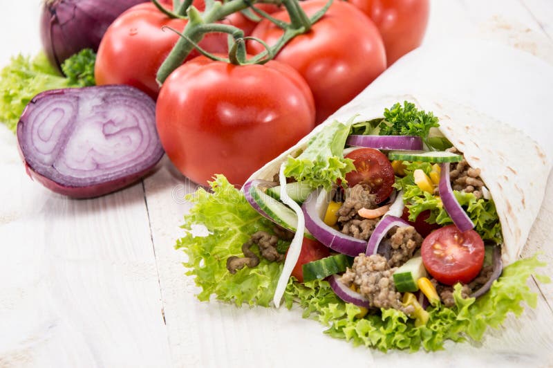 Fresh made Wrap stock image. Image of food, healthy, mince - 27362857