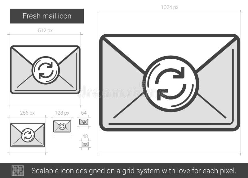 Fresh mail line icon. stock vector. Illustration of inbox - 83916324