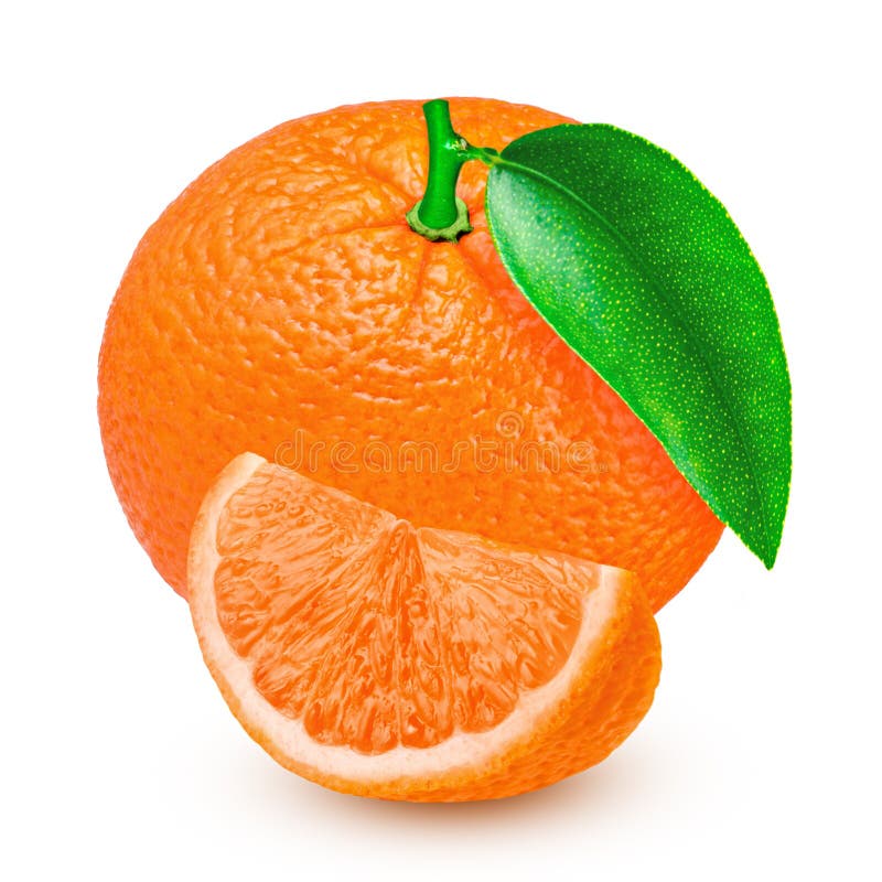 Fresh Mandarin with Leaf Isolated on White Stock Photo - Image of fruit ...