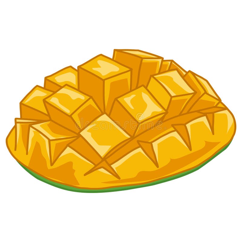 Fresh Mango Chopped Cubes Illustration Vector Stock Vector ...
