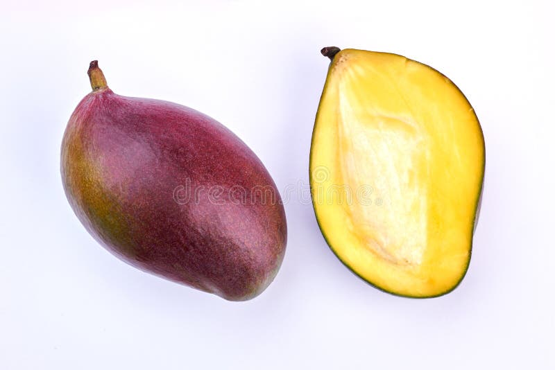 Fresh Mango Cut in Two Parts. Stock Photo - Image of mango, juicy ...