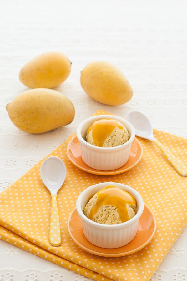Fresh mango ice cream stock image. Image of cafe, gourmet - 31124207