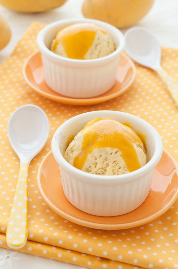 Fresh mango ice cream stock photo. Image of closeup, sweetie - 31124398