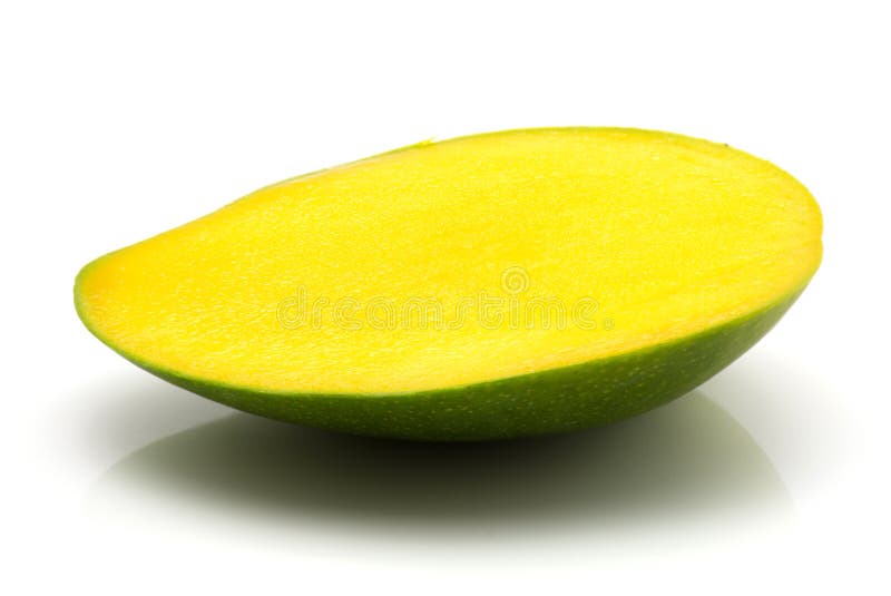One Whole Ripe Mango Sliced Half Mango Stock Photos - Free & Royalty ...
