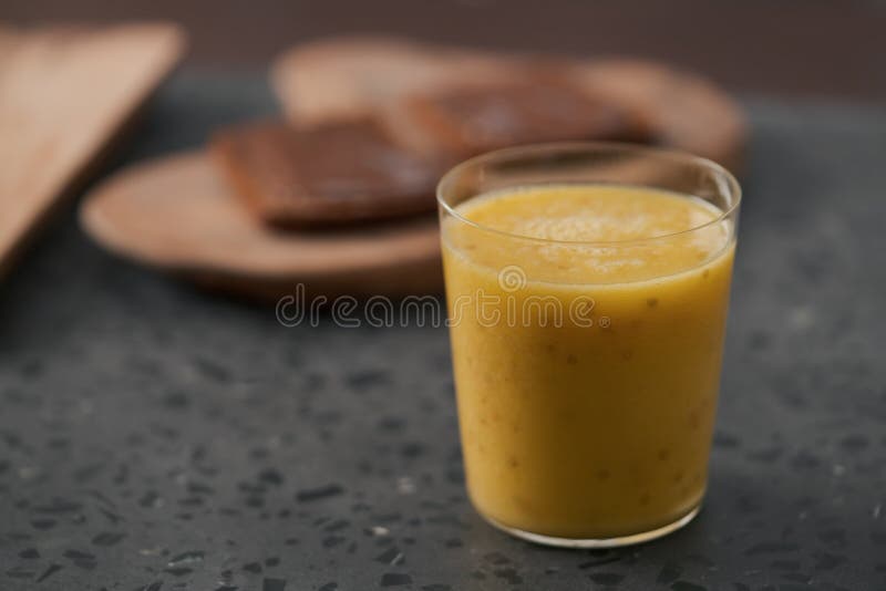 Fresh Mango Lulo Smoothie on Kitchen Countertop Stock Photo - Image of ...