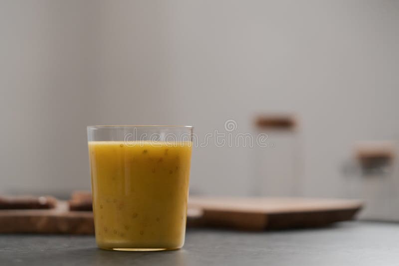 Fresh Mango Lulo Smoothie on Kitchen Countertop Stock Image - Image of ...