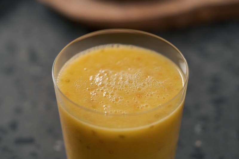 Fresh Mango Lulo Smoothie on Kitchen Countertop Stock Image - Image of ...