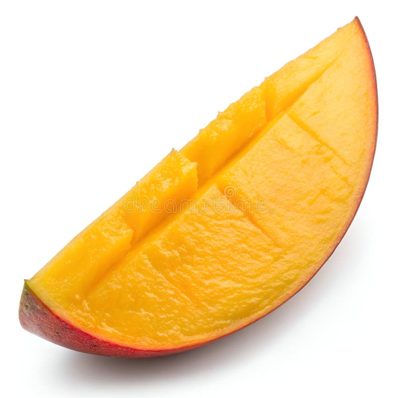 Fresh Mango Slice Isolated on White Background Stock Illustration ...