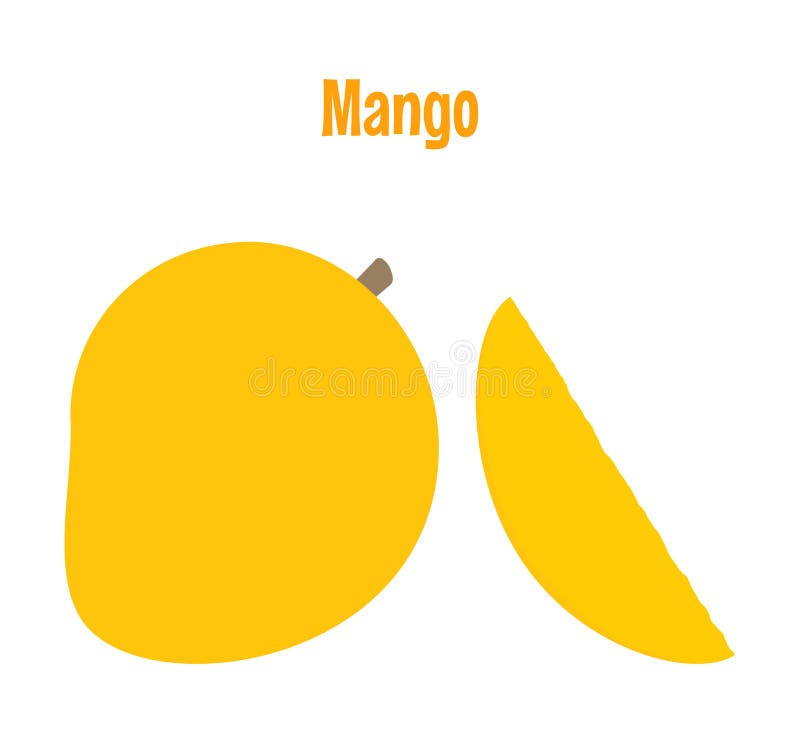 Fresh Mango and a Slice. Raw Food Vector Stock Vector - Illustration of ...