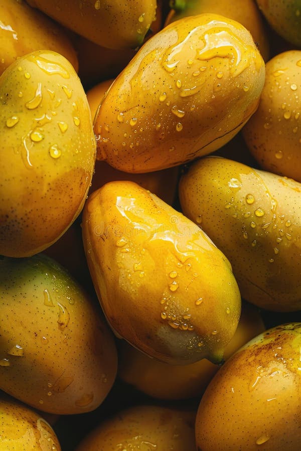 Fresh Mangoes with Water Droplets Stock Image - Image of moisture ...