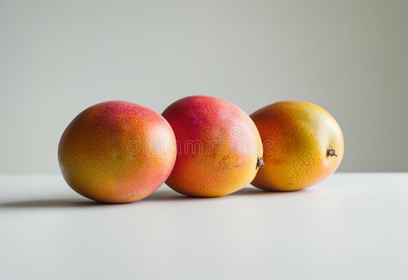 Fresh Mangoes on White Background Stock Illustration - Illustration of ...
