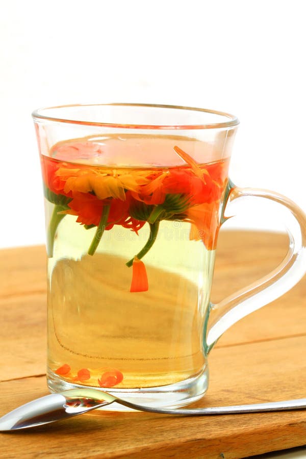 Fresh marigold herbs tea stock image. Image of autumn - 17003239
