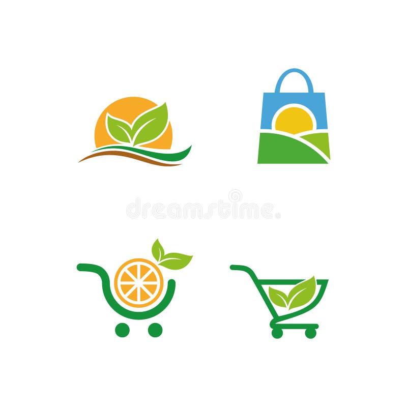 Fresh Market Logo Design Vector Stock Vector - Illustration of leaf ...