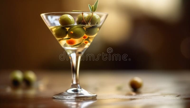 Fresh Martini with Green Olive Garnish, Perfect for Celebration ...