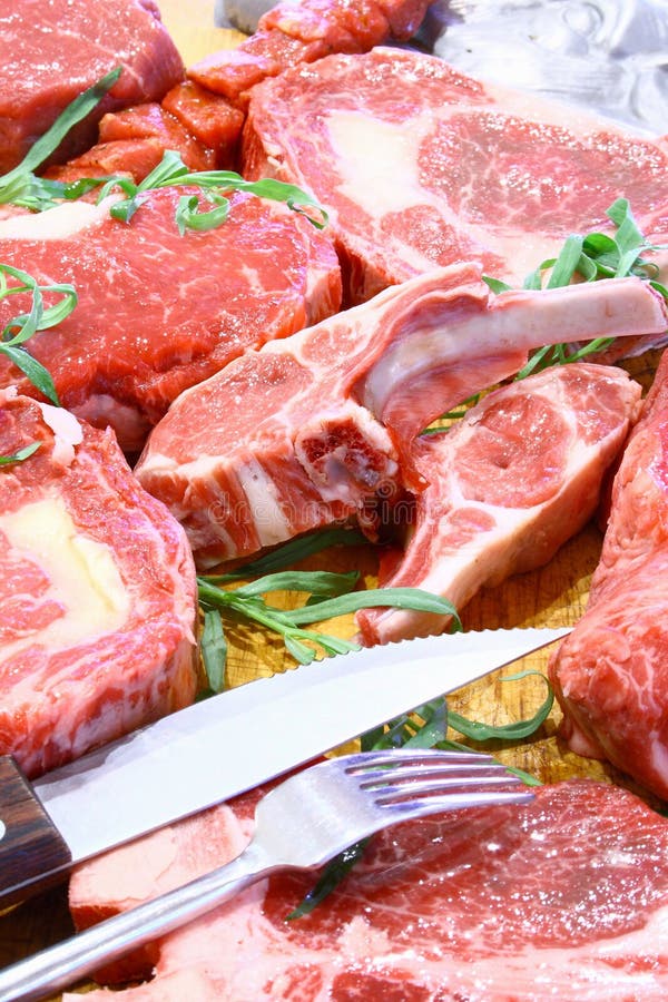 Fresh meat stock image. Image of grill, fork, food, butchery - 17016097