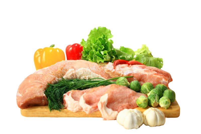 Fresh Raw Meat and Spices. Barbecue Set. View from Above. Stock Photo ...