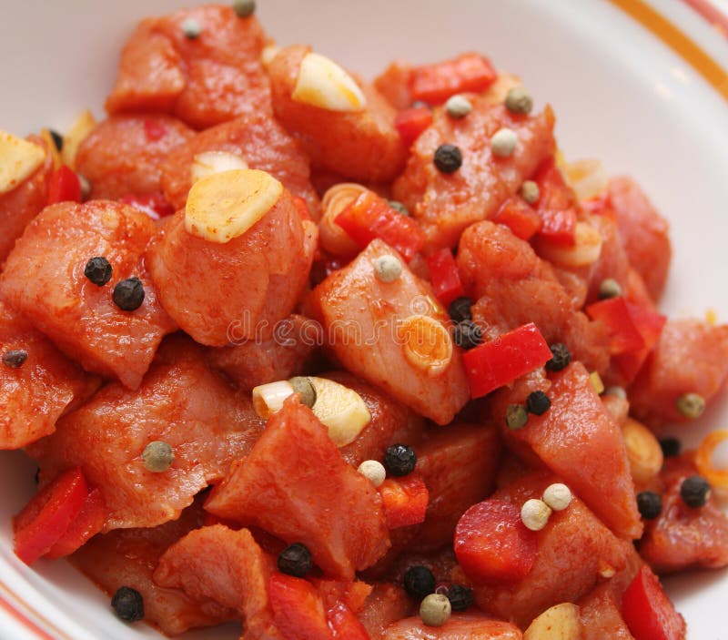 Fresh meat stock image. Image of meat, food, pepper, spices - 7555971