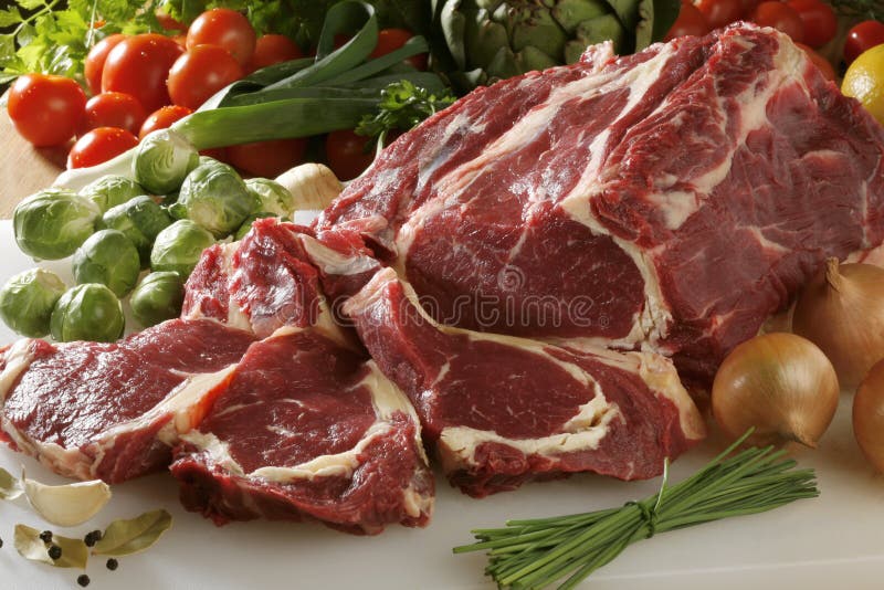 Fresh meat stock photo. Image of nourishing, garlic, food - 8003820