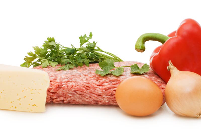 Fresh Meat and Different Components Stock Image - Image of parsley ...