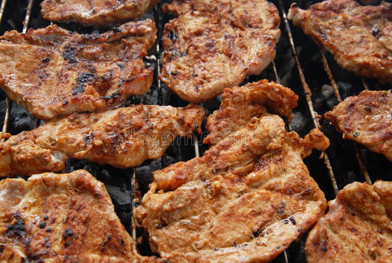 Fresh meat on grill stock image. Image of broil, preparation - 20100305