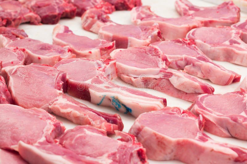 Fresh meat in market stock image. Image of slices, bone - 31177245