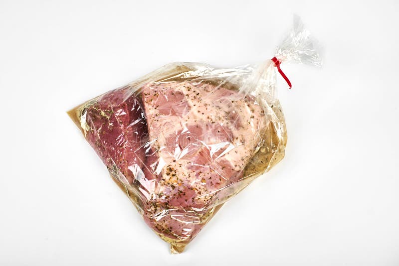Fresh Meat Packaged in a Sleeve with Spices, for Baking is Ready for ...