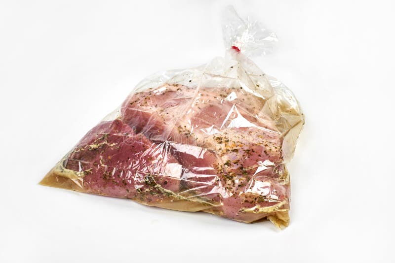 Fresh Meat Packaged in a Sleeve with Spices, for Baking is Ready for ...