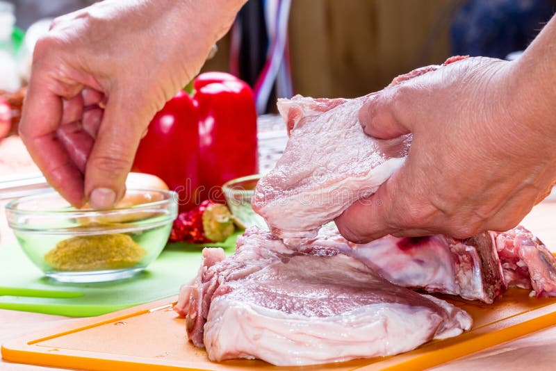 Fresh meat and peppers stock image. Image of barbecue - 32357277