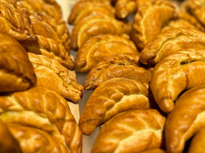 Fresh Meat Pies in the Store Stock Photo - Image of dish, background ...