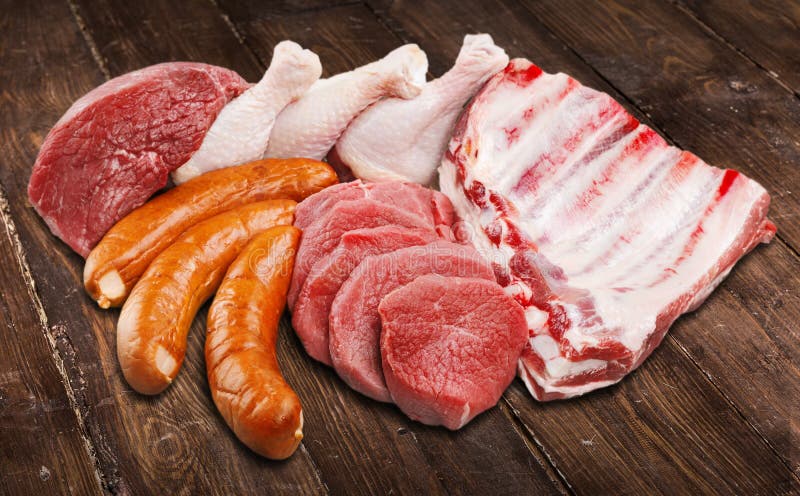 Fresh Raw Meat on Background Stock Image - Image of grocery, meat ...
