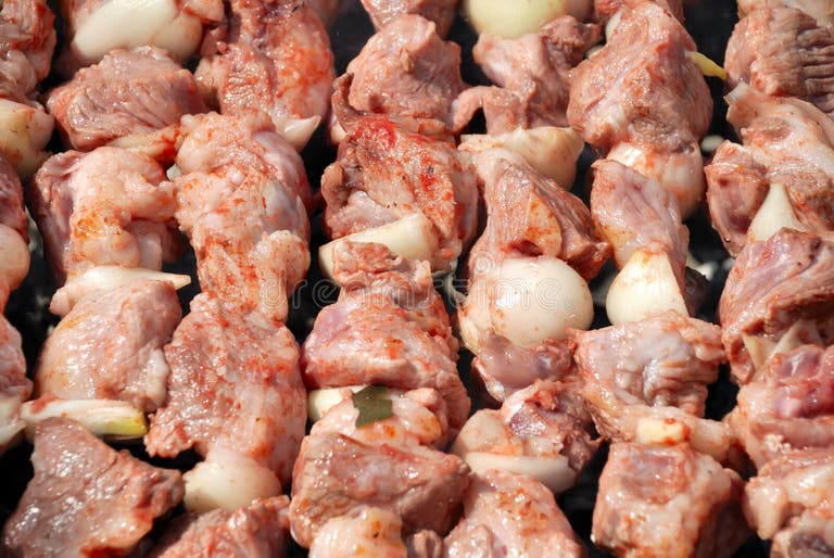 Fresh Meat Ready To Cook on Fire Stock Photo - Image of fried, barbecue ...