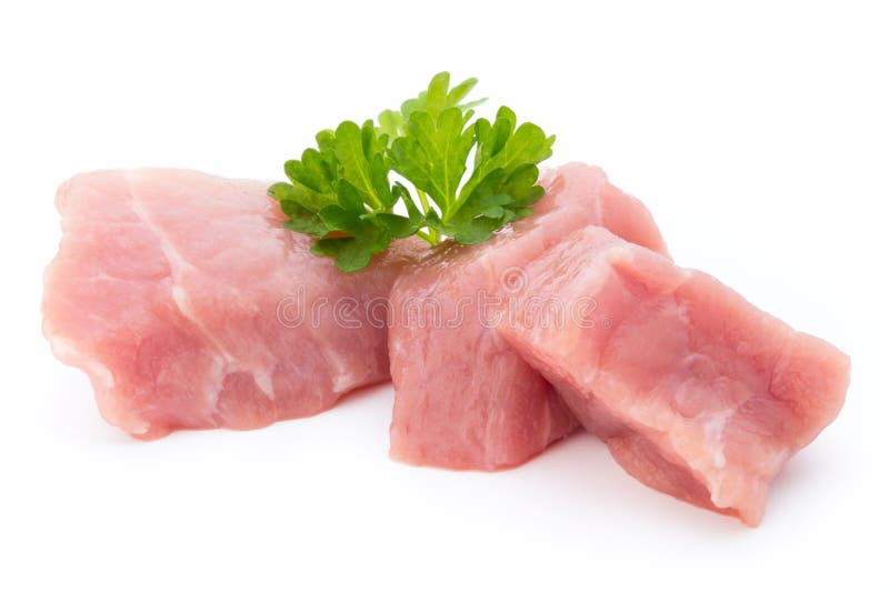 Fresh Meat on Slice on the White Background. Stock Image - Image of ...